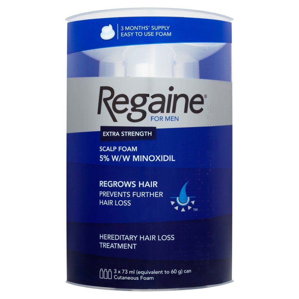 Regaine For Men Extra Strength Scalp Foam Triple Pack Natures Best